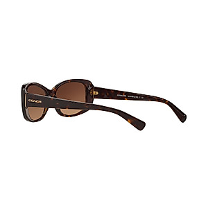 Coach HC8168 Sunglasses, Dark Tortoise/Brown Gradient, 56 mm