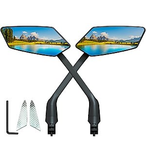ROTOPATA Bike Mirror Handlebar Mount 1 Pair, 360° Adjustable HD Scratch Resistant Glass Lens, Safe E-Bike Mirror, 21-32mm Handlebar, Bicycle Mirrors Accessories for Ebike Mountain Road Bike Scooter