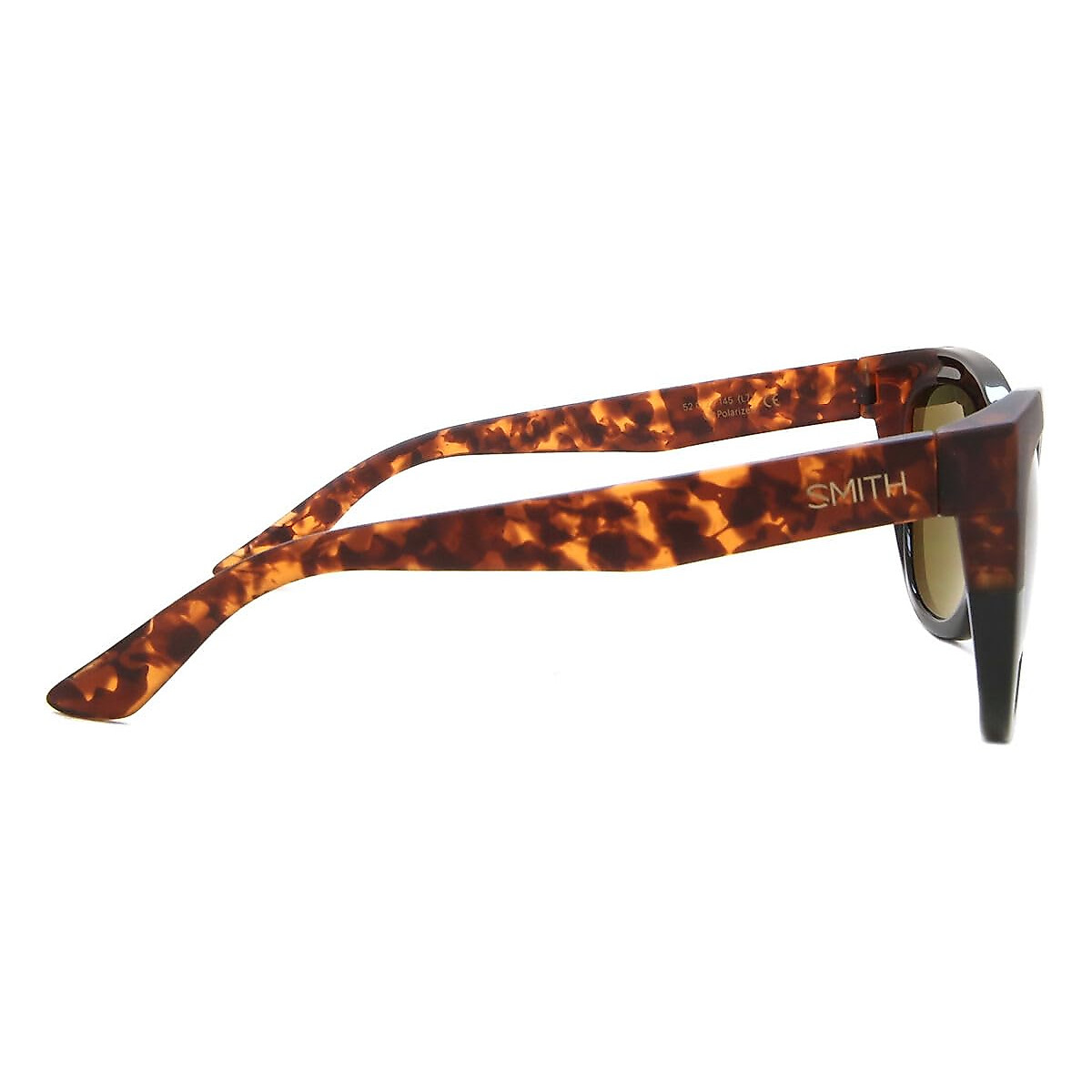 Smith Women's Sidney Sunglasses Black Havana Block with ChromaPop Gray Green Polarized Lens