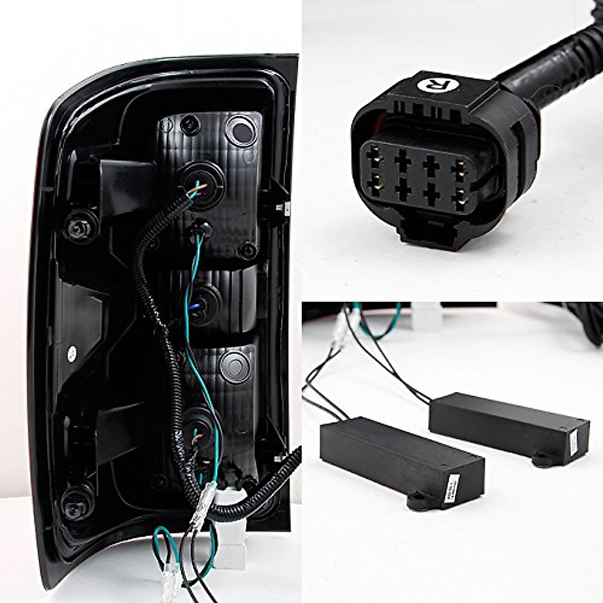 AKKON - For 2014 2015-2018 Chevy Silverado | GMC Sierra LH & RH Black Replacement LED Tail Lights Tail Lamps Pair Set