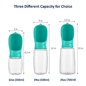 WePet Portable Dog Water Bottle, 12 OZ, Leak Proof Puppy Water Dispenser with Drinking Feeder for Pets Outdoor Walking, Hiking, Travel, Food Grade Plastic