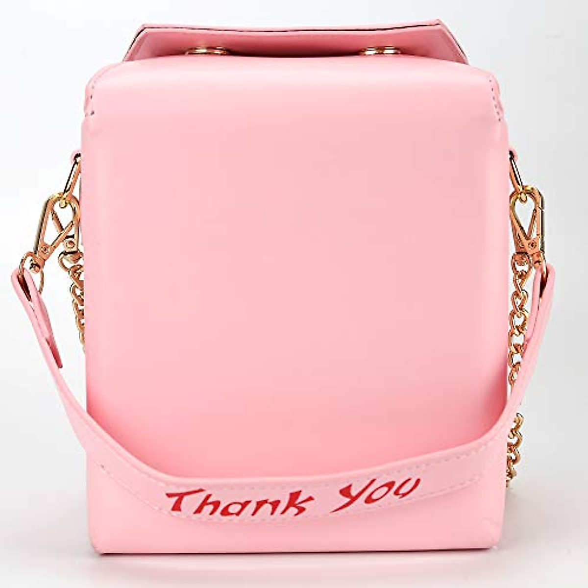 Ondeam Tower Print Crossbody Shoulder Bag,Pu Chinese Takeout Box Totes Purse for Women(Pink)