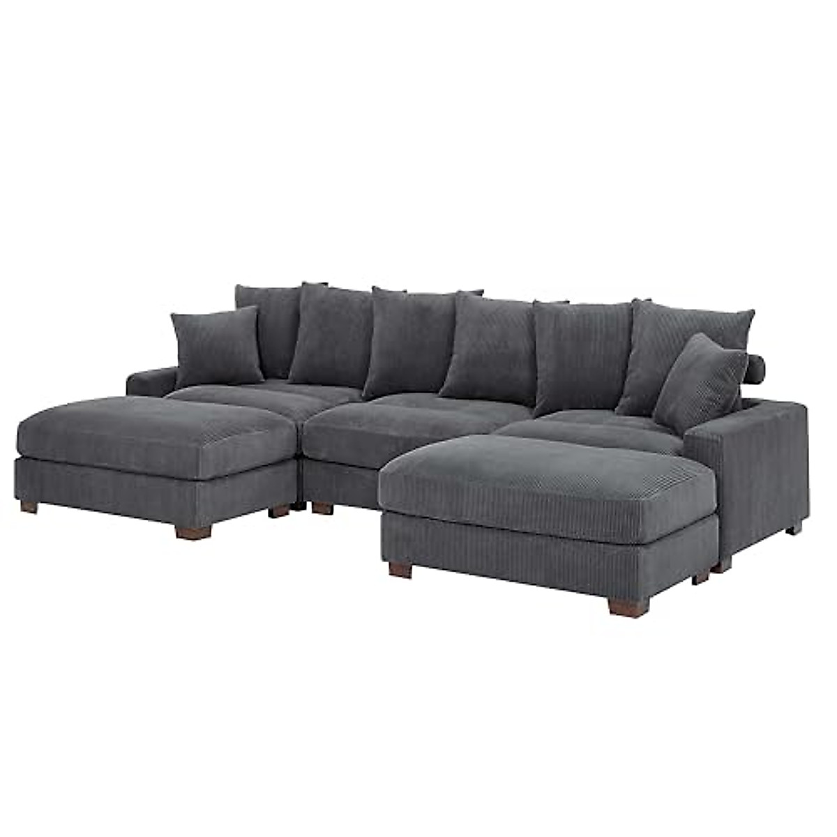 Oadeer Home Modular Sectional, Dark Gray