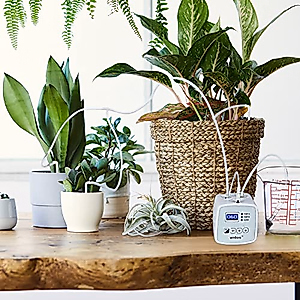 Automatic Watering System 15 Potted Plants, Dual-Pump Irrigation Kit, 49ft Tube Plant Self Watering System with LCD Screen & 5V USB Power Operation for Indoor Potted Plants, Vacation Plant Watering