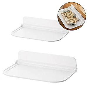 Aurgiarme Wall Mounted Foldable Storage Shelf Multipurpose Organization Holder for Kitchen Bathroom Towel Rack Supplies