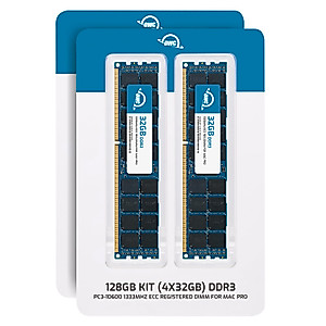 OWC 128GB (4x32GB) DDR3 ECC Registered CL9 PC3-10600 1333MHz SDRAM Memory RAM Upgrade Module Compatible with All 2013 Mac Pro 6,1 Models (OWC1333D3Z3M128)
