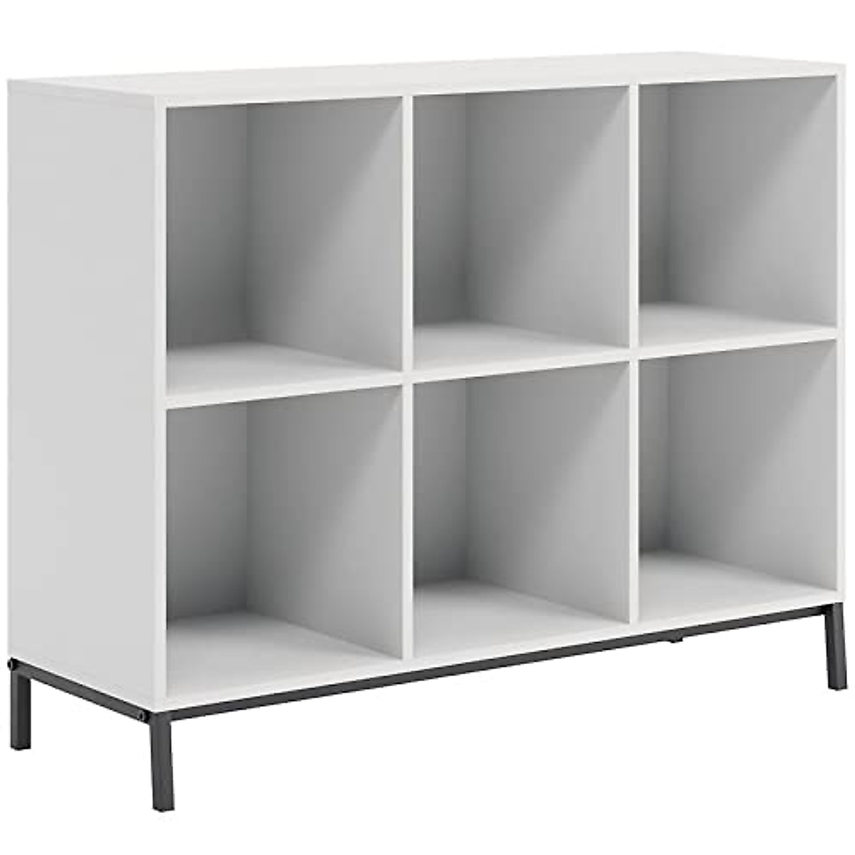 Sauder North Avenue White 6-Cube Cubby Organizer Bookcase, White Finish