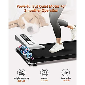 JURITS Walking Pad 2 in 1 for Walking and Jogging, Under Desk Treadmill for Home Office with Remote Control, Portable Walking Pad Treadmill Under Desk, Desk Treadmill in LED Display