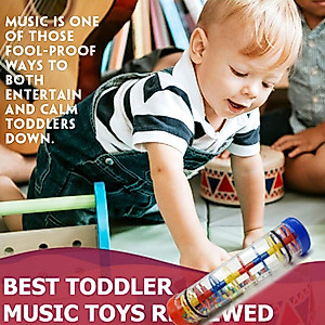 Here Fashion 8'' Mini Rainmaker Toy for Babies Rainfall Rattle Tube Rain Stick Shaker Music Sensory Auditory Instrument Toy