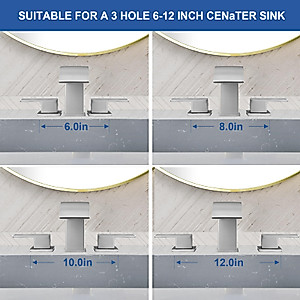 Brushed Nickel Bathroom Faucet 3 Hole, OMEKNTOP 8 Inch Waterfall Bathroom Faucet with Overflow Pop Up Drain and cUPC Hose, Two Handle Bathroom Sink Faucet for Basin Lavatory Vanity