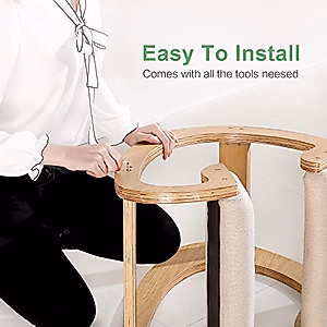 Predawn Ergonomic Kneeling Chair for Upright Posture - Rocking Chair Knee Stool for Home, Office & Meditation - Wood & Linen Cushion - Relieving Back and Neck Pain & Improving Posture (White Oak)