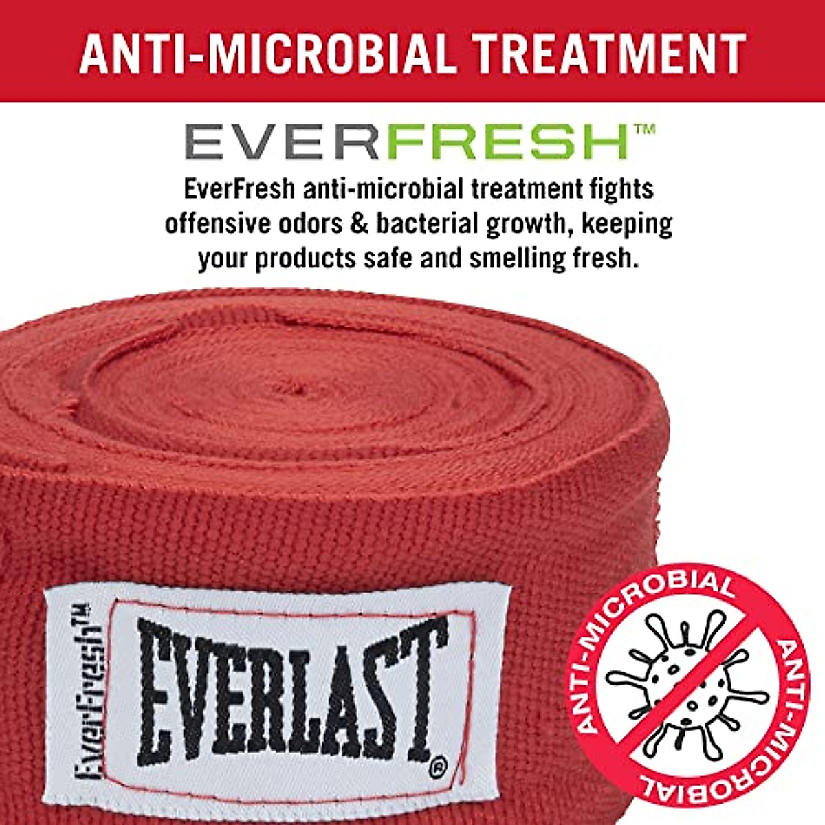 Everlast Professional Hand Wraps, 180-Inch, Red
