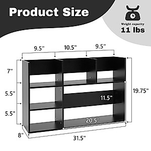 Jerry & Maggie Extra Large Desk Organizer Shelves for Office Organization, Multi Units Storage Rack Home Office Accessories, Office Must Haves Desk Shelf for Top of Desk, Black