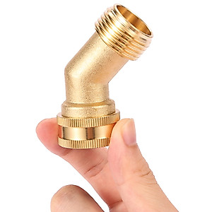 Sanpaint 45 Degree Garden Hose Elbow, Eliminates Stress and Strain On RV Water Intake Hose Fittings, 3/4" GHT and Solid Brass, 2 Pack