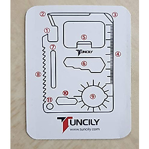Survival Credit Card Multitool by Tuncily (2 Pack - Black & Silver) - 11 in 1 Wallet Multipurpose Tool, Bottle Opener, Everyday Utility Tactical Multi Tool, Christmas Gifts Stocking Stuffers for Men
