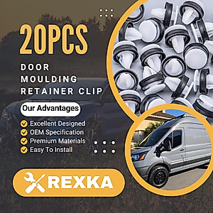 Rexka 20pcs Wheel Opening Molding Clip Retainer Compatible with Ford W716507-S300 Expedition EcoSport Transit 150 250 350 W716507S300