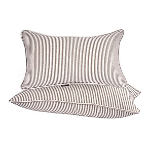 SUPMAISON Pack of 2 Decorative Indoor Outdoor Outdoor Pillow 20" x 12", (Polyester, Veranda Stripe Tan)