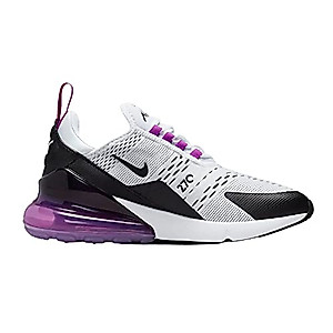 Nike Women's Air Max 270 Shoes, White/Black-fuchsia Dream, 8