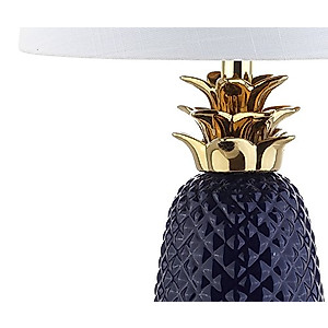 JONATHAN Y JYL4019A Pineapple 23" Ceramic LED Table Lamp Contemporary Transitional Bedside Desk Nightstand Lamp for Bedroom Living Room Office College Bookcase LED Bulb Included, Navy/Gold