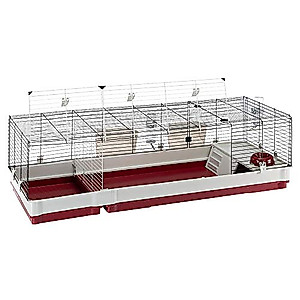 Ferplast Krolik XXL Rabbit Cage with Wire Extension, Rabbit Cage Includes All Accessories & Measures 63.8 L x 23.62 W x 19.68 H Inches, 1-Year Warranty, 63.78 x 23.62 19.62 x 19.68", Multicolor