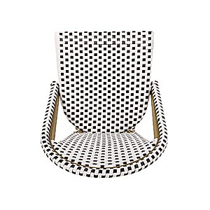 Christopher Knight Home Philomena Outdoor French Bistro Chair (Set of 2), Black + White + Bamboo Print Finish