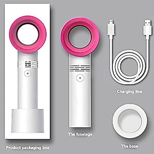 RNSUNH Mini Portable Fan Bladeless Handheld Fan for Eyelash Extension Quiet Portable Rechargeable Handheld Lash Fan with 3 Speeds Air Conditioning Blower for Essential Eyelash Extension Supplies