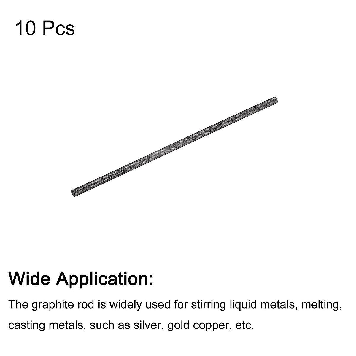 PATIKIL Graphite Rod Graphite Stirring Rod Cylinder Stick Carbon Rod 100x3mm Black for Electrode, Melting Casting, Crucibles, Pack of 10