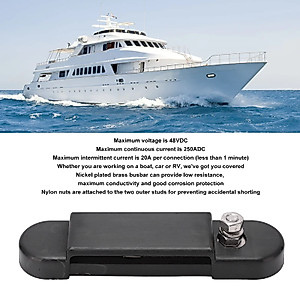 Power Distribution Terminal Blocks with Low Resistance and Good Conductivity, Removable Housing, Flame Retardant, for Car, Caravan, Yacht, Catamaran and Marine Power Systems