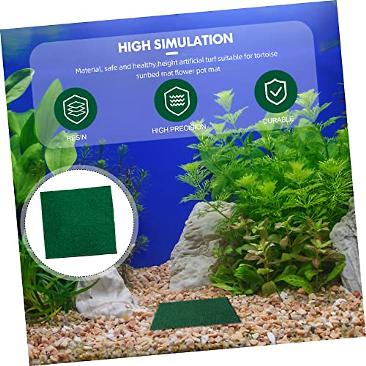 JEWEDECO Turtle Terrace Mat Turtle Tank Turf Garden Turf Carpet Yard Turf Simulation Grass Turtle Basking Platform Turf Fake Grass Turf Simulation Turf Lawn Turf Resin Bedding Artificial