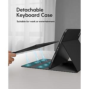 CHESONA for iPad Air 11 Inch Case with Keyboard (M2, 2024), 7-Color Backlight, Touchpad and Pencil Holder, 2 Bluetooth Channels, for iPad Pro 11 (4th/3rd/2nd/1st Gen) for iPad Air 5th & 4th Gen, Black