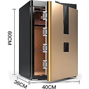 Digital Safe Box, Extra-Large Security Fireproof Waterproof Safe, Money Safe with Double Safety Key Lock Password Interior Lock Box, for Protect Money, Jewelry, Documents (Color : Gold)