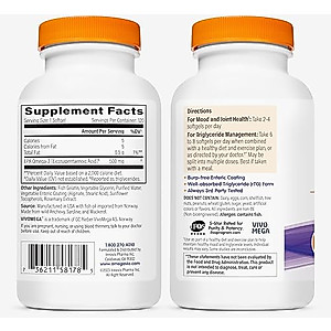 OmegaVia EPA 500, Purified Omega 3 Fish Oil Burpless Softgels, 500 mg EPA in Triglyceride Form, Unflavored Wild Fish Oil Supplements, No Fishy Burps, Non GMO and Gluten Free, IFOS 5-Star, 120 ct