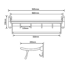 ELLO&ALLO Oil Rubbed Bronze Towel Racks for Bathroom Shelf with Foldable Towel Bar Holder and Hooks Wall Mounted Multifunctional Rack