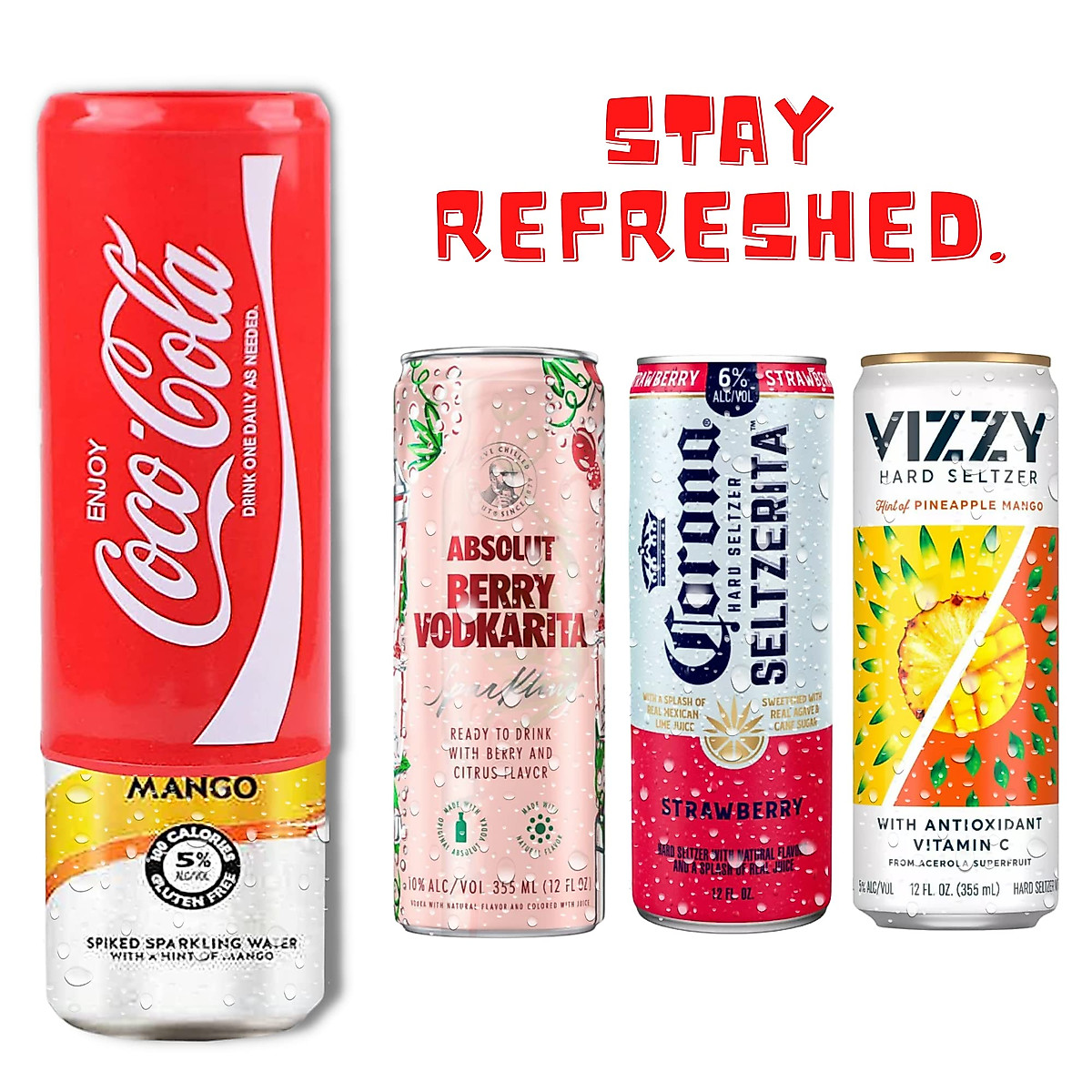 Generic (2-Pack) Seltzer Beer Can Cover-Skinny SeltzerAlcohol Disguise Drink Sleeve - Hide a Beer for Truly and White Claw Slim Skinny CansBeer Can Gag Gifts Beach Accessories Great for Golf Lovers