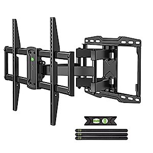 Full Motion TV Mount, USX MOUNT TV Wall Mount for Most 37-75 inch TVs, Holds up to 132lbs, Max VESA 600x400mm, Swivel TV Mount Bracket with Dual Articulating Arms Tilt Rotation Fits 16" Wood Stud