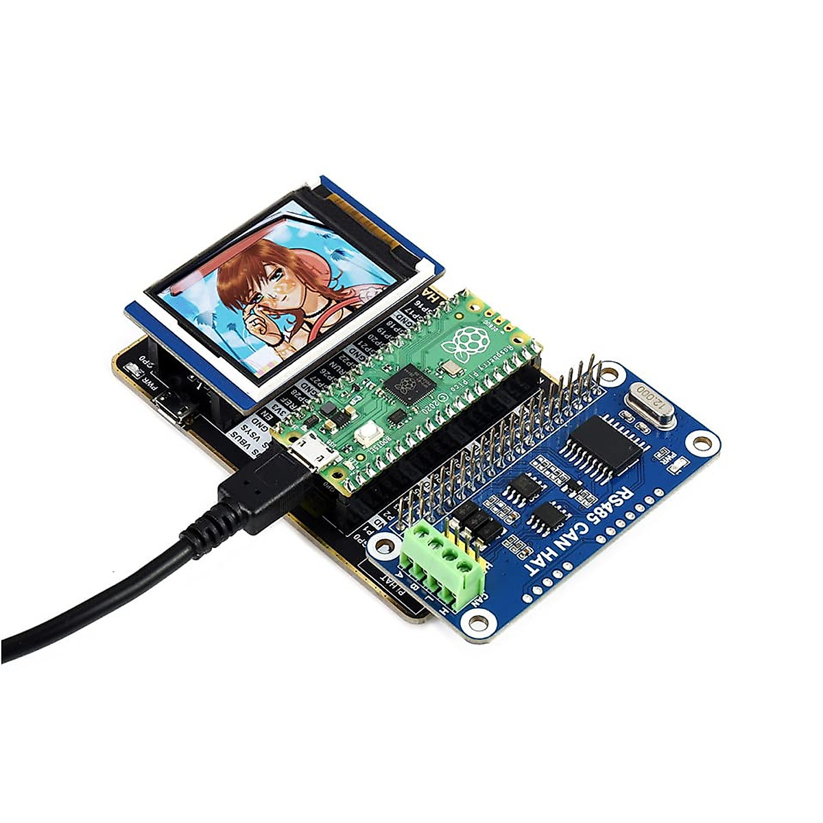 waveshare GPIO Expander Module Board for Raspberry Pi Pico, with 1x Raspberry Pi Standard 40PIN Header and 1x Pico 2x20PIN Header,Allows Connecting Raspberry Pi Hats and Pico Expansion Boards