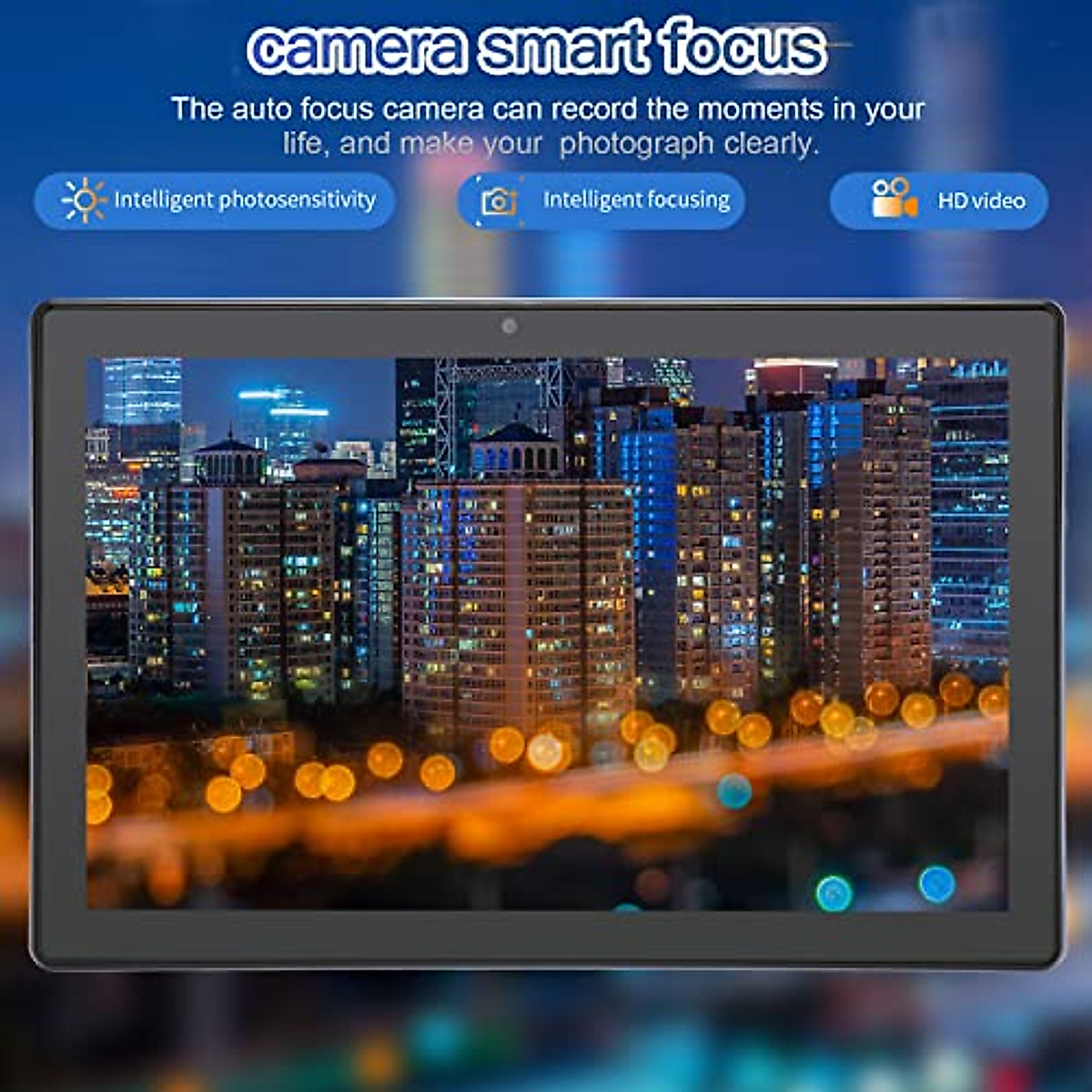 Zunate 10In Tablet for Android 10.0, 1200x1920 IPS HD Screen, 6GB RAM 256GB ROM, Octa Core CPU Processor, Dual SIM 4G Calling Tablet, 5G WiFi Tablet PC (Blue)