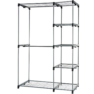 Amazon Basics Double Rod Freestanding Closet, Silver