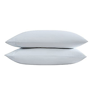 Vera Wang - Pillow Case Set, Luxury Sateen Cotton Bedding, 800 Thread Count, Soft & Smooth Home Decor (Pale Blue, Standard Pillowcases)