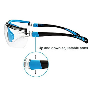 ROAR Clear Premium Safety Glasses Anti-Fog Lens UV Protection, Adjustable Earpiece,2-pack
