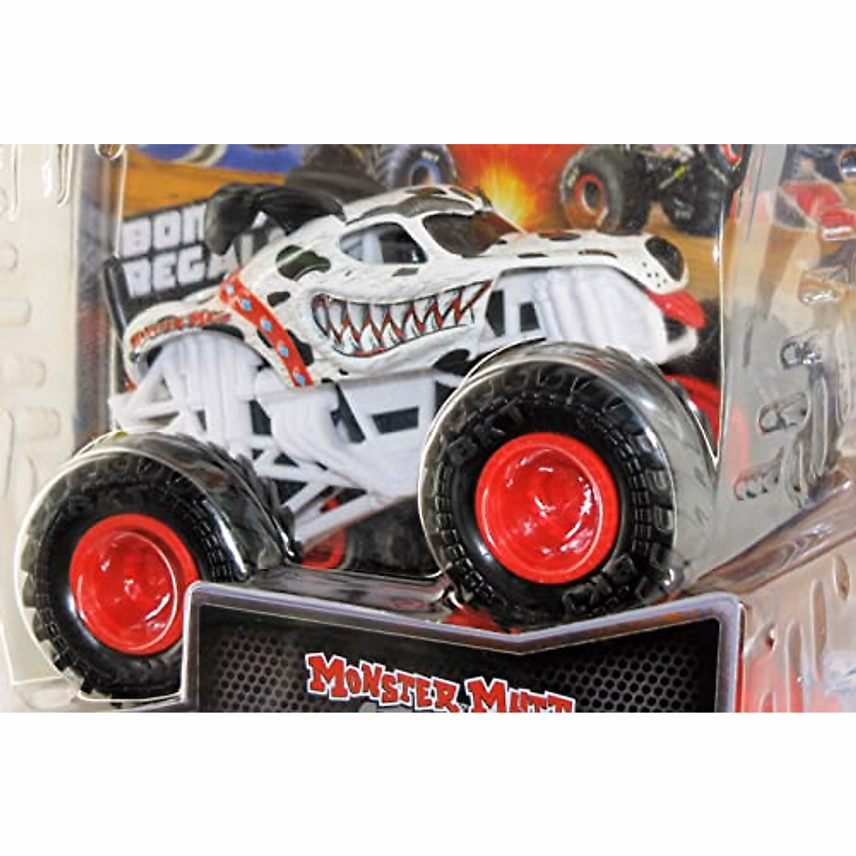 Monster Jam 2022 Spin Master 1:64 Diecast Truck with Bonus Accessory: Ruff Crowd Monster Mutt Dalmatian