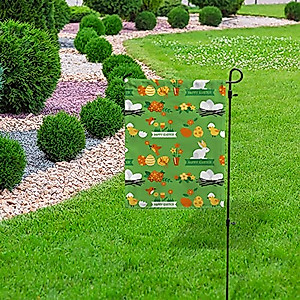 My Little Nest Seasonal Garden Flag Easter Bunny And Eggs Vertical Garden Flags Double Sided for Home Farmhouse Yard Holiday Flag Outdoor Decoration Banner 12"x18"