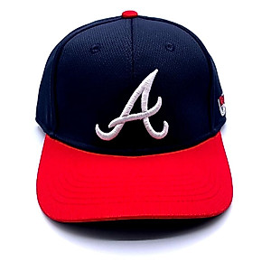 Officially Licensed Atlanta Baseball Youth Kids Hat Classic Edition Embroidered Team Logo Adjustable Cap (Red/Navy)
