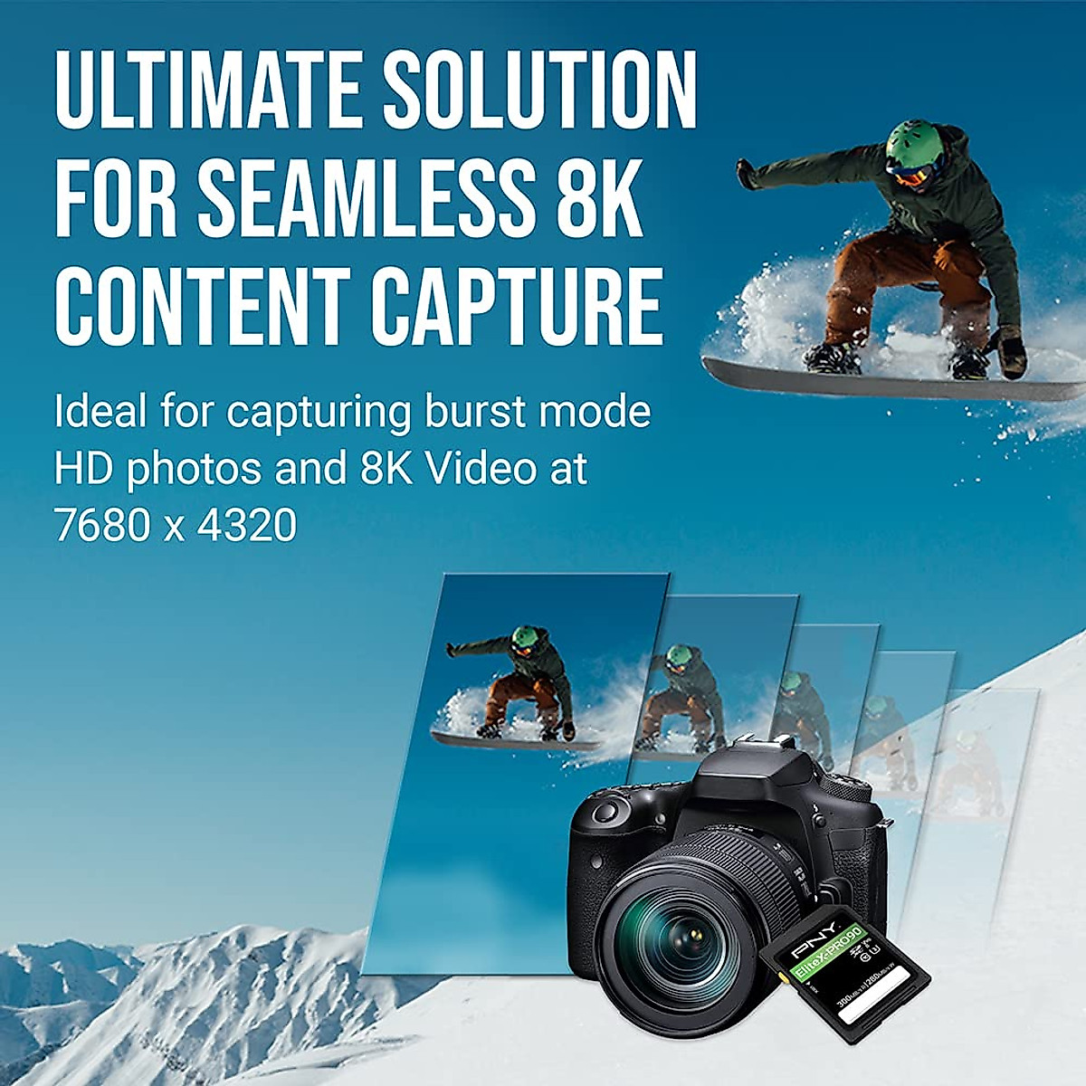 PNY 64GB EliteX-PRO90 UHS-II SDXC Memory Card – R300MB/s W280MB/s, U3, V90, 8K UHD, Full HD, UHS-II for Professional Photographers & Content Creators, DSLR, Mirrorless Cameras, Advanced Video Cameras