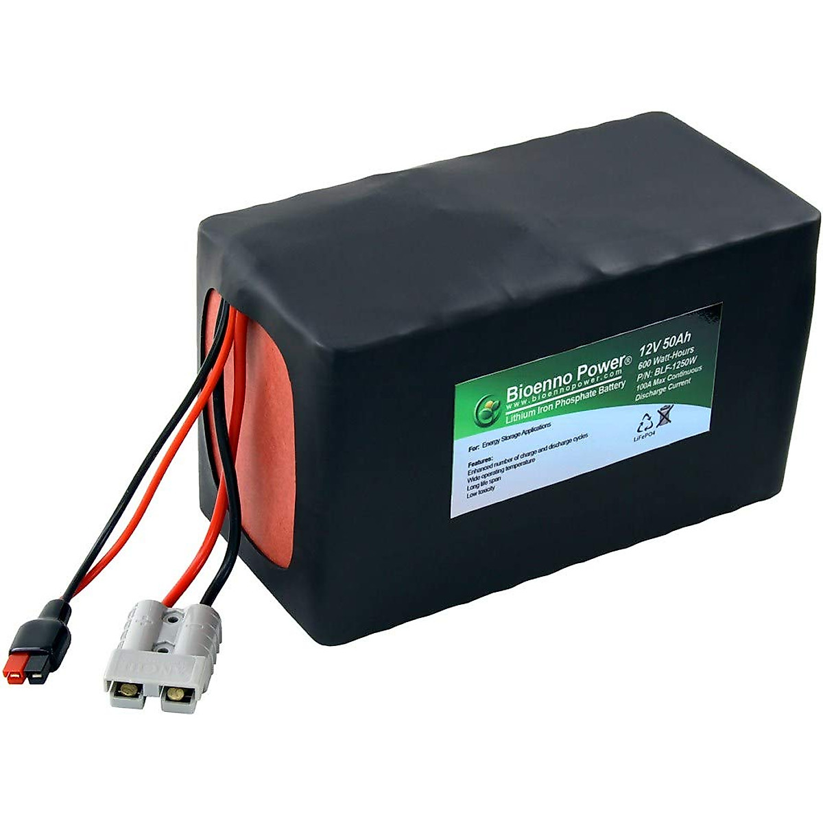 Bioenno Power 12V, 50Ah LFP LiFePO4 Lithium Iron Phosphate Battery (PVC, BLF-1250A)