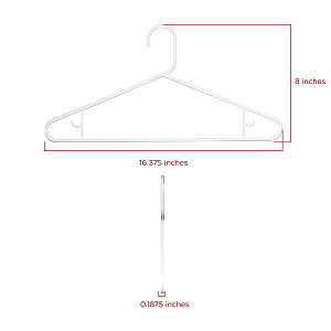 Clorox White Plastic Clothes Hangers – 10 Pack | Ideal for Everyday Standard Use | Two Accessory Hooks | Value Set