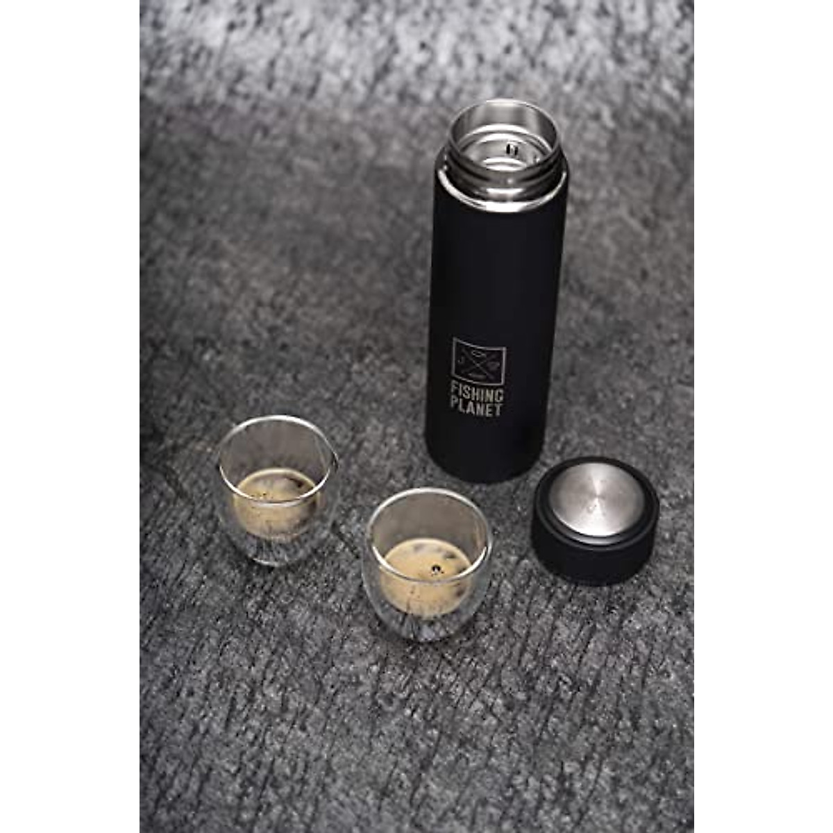 Fishing Planet Insulated Bottle - Stainless Steel Thermo Bottle 17-Ounce for Hot and cold Water Tea Coffee