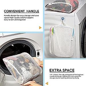 COMLIFE Set of 2 Delicates Honeycomb Mesh Laundry Bag，Use YKK Zipper，with Handle, Extra Large Opening, Side Widening Design, Baby Products, Face Cleansing Pads,Socks, Fine Knitwear Mesh Wash Bags (Blue)