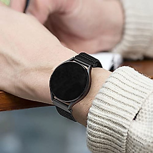 VANCLE Adjustable Nylon Watch Strap Quick Release 20mm Soft Breathable Sport Replacement Watch Bands for Women Men (Black)