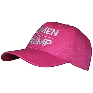 Tropic Hats Adult Embroidered Women for Trump Adjustable Ballcap - Dark Pink W/White Thread